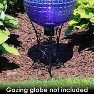 Sunnydaze Black Steel Gazing Ball Stand for 10-Inch or 12-Inch Outdoor Garden Gazing Globes - 11.5" H - Decorative Scroll