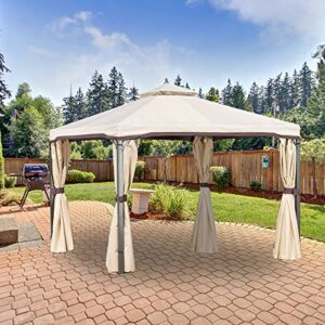 bergamo gazebo replacement canopy top cover – riplock 350 – top tier 24″ x 24″ bottom tier 116″ x 116″