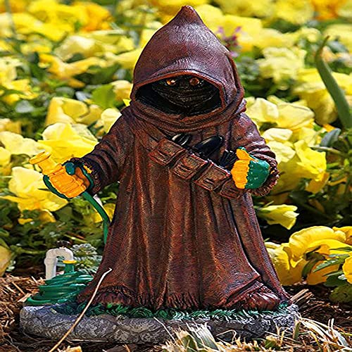 BW-King Halloween Garden Decoration Star Wars Figures Gnomes Garden Decorations, Snjiaheim Lawn Sculpture Resin Figurine, Make Your Garden Full of Mystery, Halloween Patio Decor-Bronze Yellow