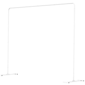 LANGXUN Heavy Duty White Metal Square Backdrop Stand Arch for Wedding Birthday Decoration, Graduation Decorations, Ceremony Reception, Event Party Supplies, Baby Shower Photo Booth Background Supplies