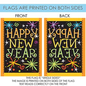 Toland Home Garden 1110449 Happy New Year New Year Flag 12x18 Inch Double Sided New Year Garden Flag for Outdoor House party Flag Yard Decoration