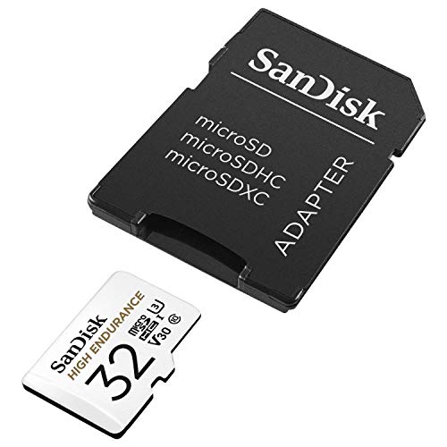 SanDisk 32GB High Endurance Video MicroSDHC Card with Adapter for Dash Cam and Home Monitoring Systems - C10, U3, V30, 4K UHD, Micro SD Card - SDSQQNR-032G-GN6IA