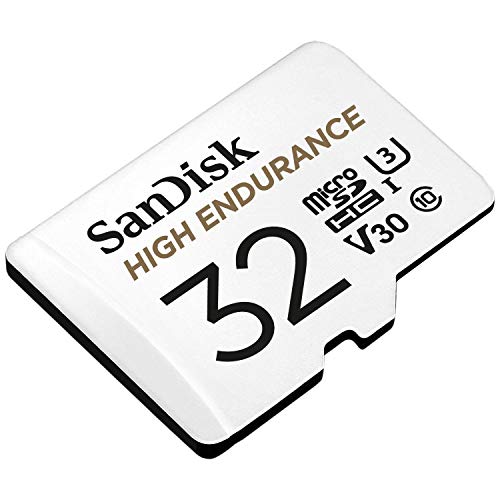 SanDisk 32GB High Endurance Video MicroSDHC Card with Adapter for Dash Cam and Home Monitoring Systems - C10, U3, V30, 4K UHD, Micro SD Card - SDSQQNR-032G-GN6IA