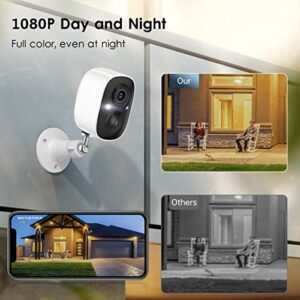 Security Camera Wireless Outdoor, Outdoor Camera Wireless 2-Way Talk Battery Powered Wi-Fi Cameras for Outside and Indoor 1080P Night Vision AI Motion Detection Spotlight Siren Alarm IP65 Weatherproof