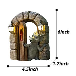 Eita Courtyard Dragon Carving Ornament Dragon Gate Statue Resin Garden Dragon Statue Dragon Meditating by The Window Garden Dragon Sculpture Decorative Dragon (Happy Dragon No. 2)