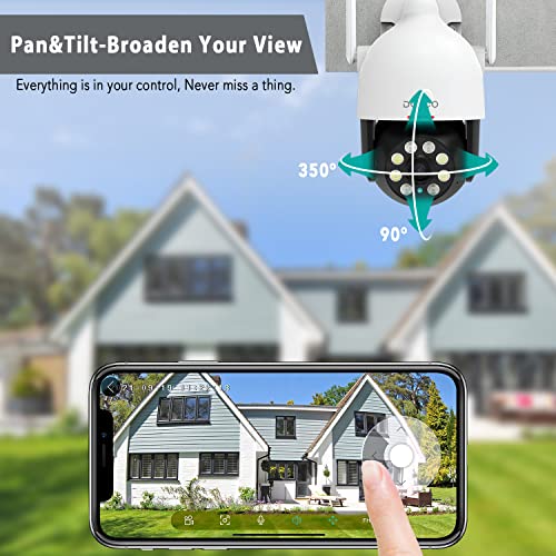 DEKCO 2K Security Camera Outdoor/Home, WiFi Outdoor Security Cameras Pan-Tilt 360° View, 3MP Dome Surveillance Cameras with Motion Detection and Siren, 2-Way Audio,Full Color Night Vision, Waterproof