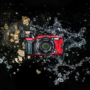 OM System Olympus TG-6 Red Underwater camera, Waterproof, Freeze proof, High Resolution Bright, 4K Video 44x Macro shooting