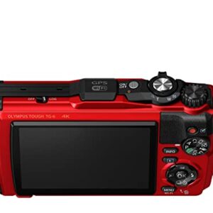 OM System Olympus TG-6 Red Underwater camera, Waterproof, Freeze proof, High Resolution Bright, 4K Video 44x Macro shooting