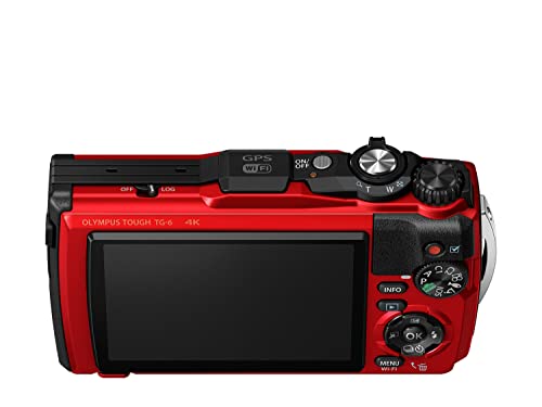 OM System Olympus TG-6 Red Underwater camera, Waterproof, Freeze proof, High Resolution Bright, 4K Video 44x Macro shooting