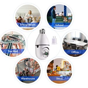 Fowutz Light Bulb Security Camera, 2.4G&5G WiFi Light Bulb Camera, Light Socket Security Camera with Night Vision Motion Detection