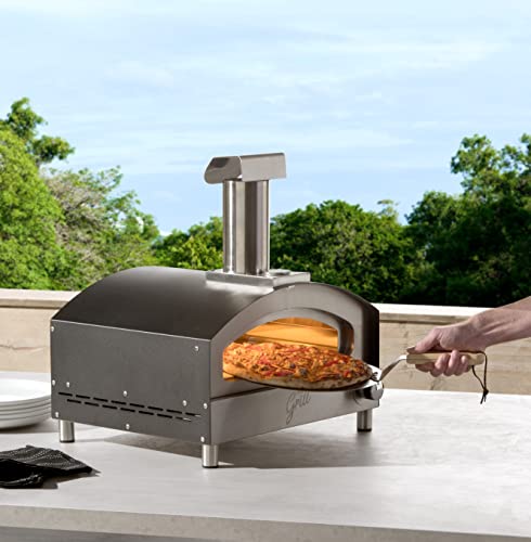 Pizza Oven Bundle with Pizza Peel, Carry Case & Gas Regulator | Gas Outdoor Portable Oven | Built-in Thermometer for Alfresco Outdoor Garden Cooking