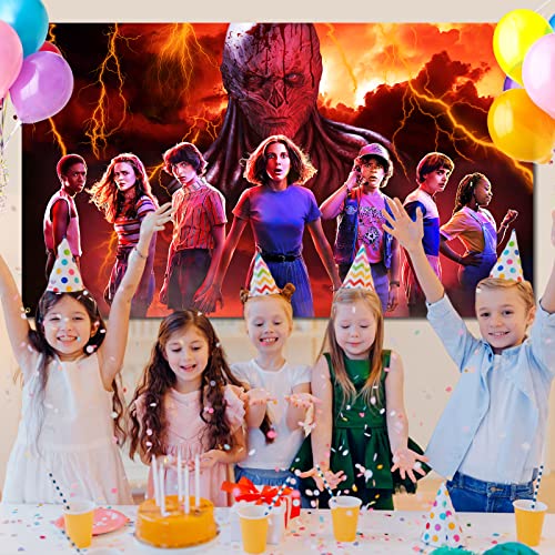 Stranger Party Backdrop Banner Things Stranger Party Supplies Decorations Backdrop for Birthday Halloween Room Decor Stranger Character Background for Photo Booth Props