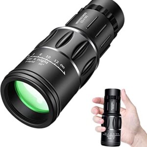 Monocular Telescope 16x52 with Night Vision,Monocular for Adults Kids,High Power Compact Waterproof Monocular,with FMC BAK4 Prism Scope Bird Watching Camping, Hiking,Concert