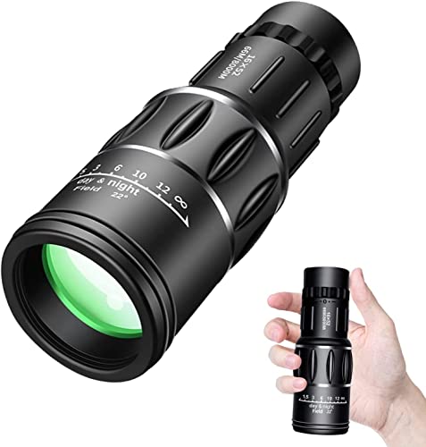 Monocular Telescope 16x52 with Night Vision,Monocular for Adults Kids,High Power Compact Waterproof Monocular,with FMC BAK4 Prism Scope Bird Watching Camping, Hiking,Concert