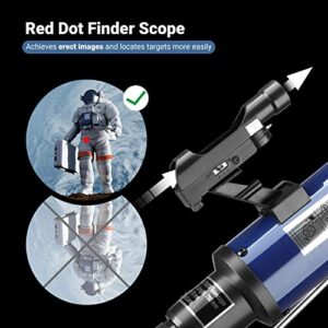 ESSLNB Telescope for Adults 700X70mm with K4/10/20 Eyepieces 525X Telescopes for Kids and Beginners Erect-Image Refractor Telescope with Stainless Steel Tripod Phone Mount and Red Dot Finderscope