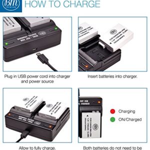 BM Premium 2-Pack of LP-E8, LPE8 Batteries and Dual Battery Charger Kit for Canon EOS Rebel T2i, T3i, T4i, T5i, EOS 550D, EOS 600D, EOS 650D, EOS 700D DSLR Digital Camera