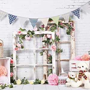 HUAYI 5'x10' Vinyl Backdrop for Photo Studio Pictures Home Decoration DIY Food Background Brick and Wood Floor D-2504