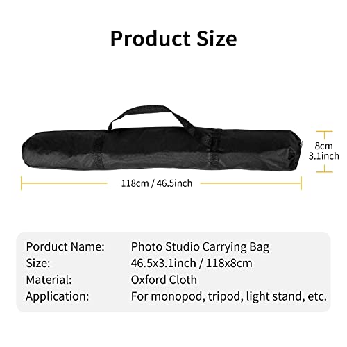 Meking 46.4x3.15in Tripod Carrying Case Bag with Shoulder Strap and Handle for Photo Studio Light Stands, Monopod and Other Photography Equipment