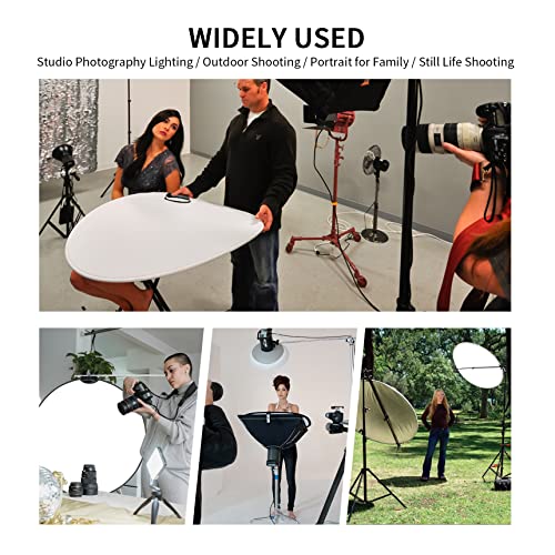 Selens 32 Inch (80cm) Reflector Photography, Collapsible Light Reflector with Carrying Case, 5 in 1 Handle Reflector for Photography Photo Studio Lighting -Translucent, Silver, Gold, White and Black