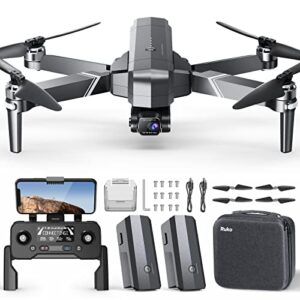 ruko f11gim2 drones with camera for adults 4k, 9800ft long range video transmission, 3-axis gimbal, 56mins flight time gps auto return and follow me quadcopter with 2 batteries, level 6 wind resistance