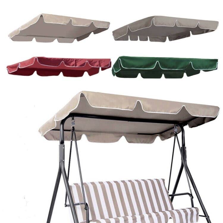 Porch Swing Canopy, Replacement Waterproof Swing Top Cover, Garden Swing Seat Replacement Canopy Sun Shade Awning Cover Outdoor Patio Ham-Mock Swing Canopy (Wine)