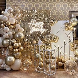 Kate Square Light Gold Sequin Wall Panels Shimmer Wall Birthday Party Backdrop Decorations (Pack of 12)