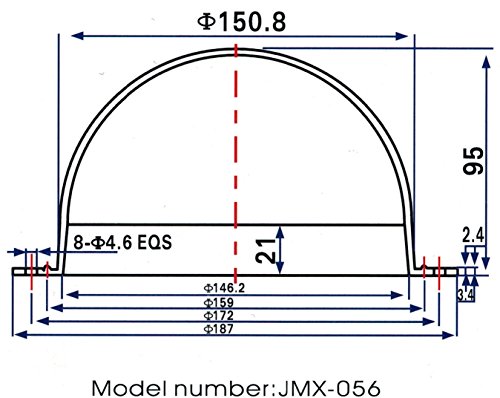 JMX 5.6 Inch Acrylic Indoor / Outdoor CCTV Clear Dome Camera Cover Security Dome Camera Housing