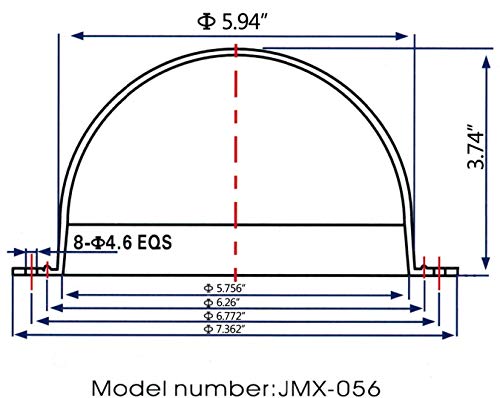 JMX 5.6 Inch Acrylic Indoor / Outdoor CCTV Clear Dome Camera Cover Security Dome Camera Housing