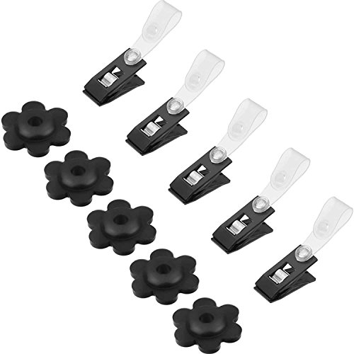 Outus 10 Pcs Garden Flag clips Stoppers Garden anti wind clips and Rubber Stops for garden flag holder