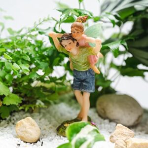 PRETMANNS Fairy Garden Accessories Outdoor - Fairies for Fairy Garden - Miniature Fairy Garden Fairies for Garden - Boy & Girl Garden Fairies Supplies - Fairy Garden Figurines Playground Kit 4 Pieces