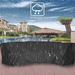 COOSOO Curved Sofa Cover Outdoor Patio Furniture Cover Couch Sectional Protector Waterproof Half Moon Sofa Set Cover with Windproof Elastic Cord for Garden Lawn Indoor All Weather Protection