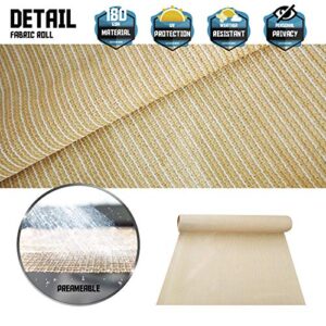 TANG Sunshades Depot 12'x150' Shade Cloth 180 GSM HDPE Beige Fabric Roll Up to 95% Blockage U*V Mesh Net for Outdoor Backyard Garden Plant Barn Greenhouse