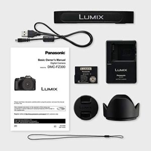 Panasonic LUMIX FZ300 Long Zoom Digital Camera Features 12.1 Megapixel, 1/2.3-Inch Sensor, 4K Video, WiFi, Splash & Dustproof Camera Body, LEICA DC 24X F2.8 Zoom Lens - DMC-FZ300K - (Black) USA