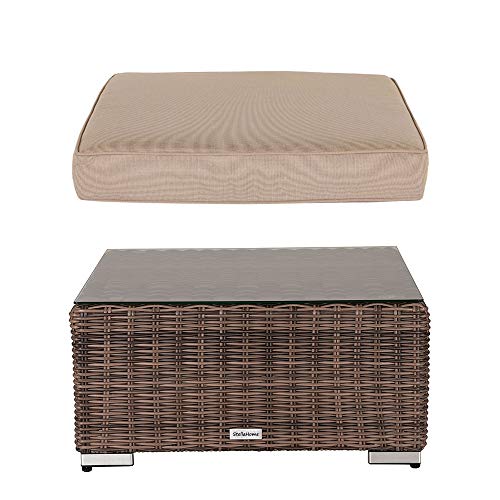 SUSIE'S GARDEN Wicker Patio Furniture Conversation Set No Assembly Outdoor Sectional Sofa Aluminum Brown Couch Modern Deck Rattan Furniture (6pcs Conversation Set)