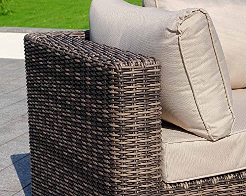 SUSIE'S GARDEN Wicker Patio Furniture Conversation Set No Assembly Outdoor Sectional Sofa Aluminum Brown Couch Modern Deck Rattan Furniture (6pcs Conversation Set)