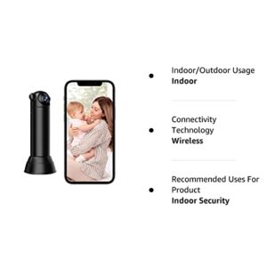 Small Nanny Cam WiFi Spy Hidden Camera Mini Home Security Camera Indoor Baby Monitor Tiny Pet Camera 1080P Live Remote View Motion Detection Night Vision (No Battery - USB Charge)