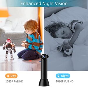 Small Nanny Cam WiFi Spy Hidden Camera Mini Home Security Camera Indoor Baby Monitor Tiny Pet Camera 1080P Live Remote View Motion Detection Night Vision (No Battery - USB Charge)