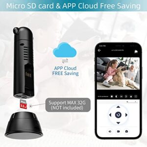 Small Nanny Cam WiFi Spy Hidden Camera Mini Home Security Camera Indoor Baby Monitor Tiny Pet Camera 1080P Live Remote View Motion Detection Night Vision (No Battery - USB Charge)