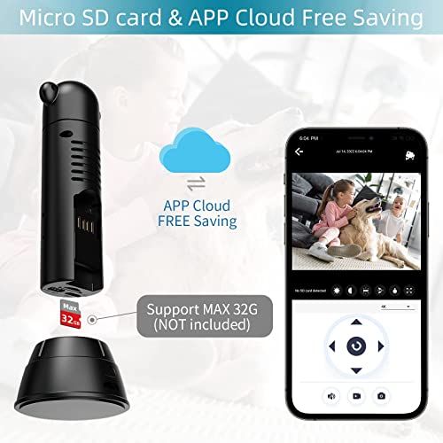 Small Nanny Cam WiFi Spy Hidden Camera Mini Home Security Camera Indoor Baby Monitor Tiny Pet Camera 1080P Live Remote View Motion Detection Night Vision (No Battery - USB Charge)