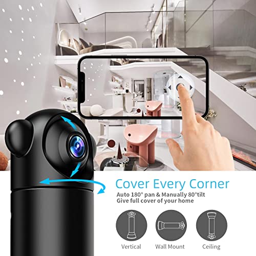 Small Nanny Cam WiFi Spy Hidden Camera Mini Home Security Camera Indoor Baby Monitor Tiny Pet Camera 1080P Live Remote View Motion Detection Night Vision (No Battery - USB Charge)