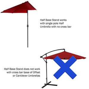 Pure Garden 50-146 20 Pound Base 20 Pound Half Round Patio or Deck Umbrella