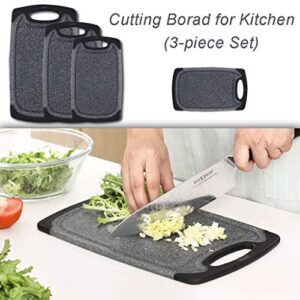 Set) Board PP Hanging Set Kitchen Non-slip(3-piece Black Grooved Cutting Patio & Garden Baby Food Cooker