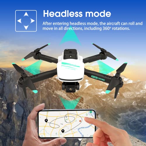 TizzyToy Drone with Camera 4K, Drones for adults, WiFi FPV RC Quadcopter with Gesture Control, 3D FlipFoldable Mini Drones Toys Gifts for Kids Beginners, Drone with LED Lights, Headless Mode,One Key Start Mode