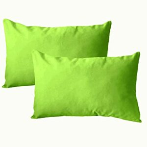 Augld 2Pack Outdoor/Indoor Throw Pillow Cover, Waterproof Solid Pillow Case Kiwi 12"x20"