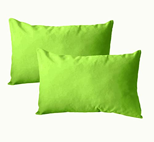 Augld 2Pack Outdoor/Indoor Throw Pillow Cover, Waterproof Solid Pillow Case Kiwi 12"x20"