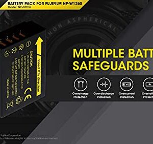 Nitecore NC-BP004 Camera Battery Compatible Fujifilm NP-W126S Compatible with Fujifilm X-Pro3 X-Pro2 X-Pro1 X-T3 X-T2 X-T1 X-T100 X-T10 X-T20 X-T30 X-a7 X-a5 X-a3 X-a2 X-a1