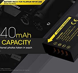 Nitecore NC-BP004 Camera Battery Compatible Fujifilm NP-W126S Compatible with Fujifilm X-Pro3 X-Pro2 X-Pro1 X-T3 X-T2 X-T1 X-T100 X-T10 X-T20 X-T30 X-a7 X-a5 X-a3 X-a2 X-a1