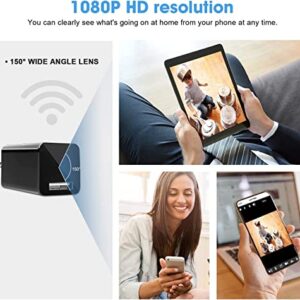 Hidden Camera Charger Spy Camera Hidden Cameras HD 1080P Wireless Mini Spy Camera with WiFi Night Vision and Motion Detection Small Camera for Home Security Nanny Cam