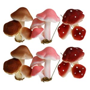 homoyoyo mushroom decor 6pcs fake froth mushroom decorative simulation mini mushroom model miniature mushroom ornaments micro landscape ornaments garden accessorie,random color fairy gardens