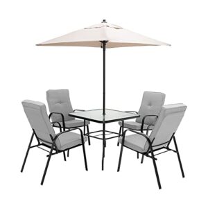 TANGKULA 5 FT Patio Umbrella, Outdoor Table Market Umbrella with Quick-Release Button, 4 Sturdy Ribs, Fade Resistant & Waterproof Canopy, Sun-protective Patio Umbrella for Garden, Poolside, Backyard